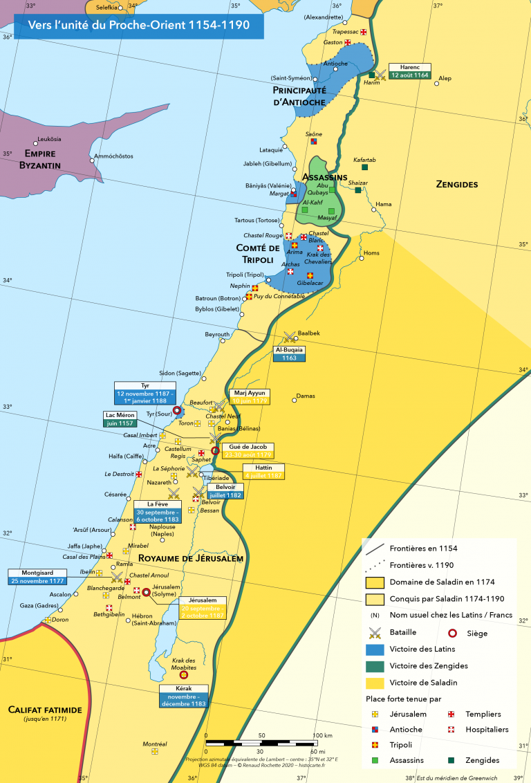 L'ascension de Saladin - carte histoire - Histocarte