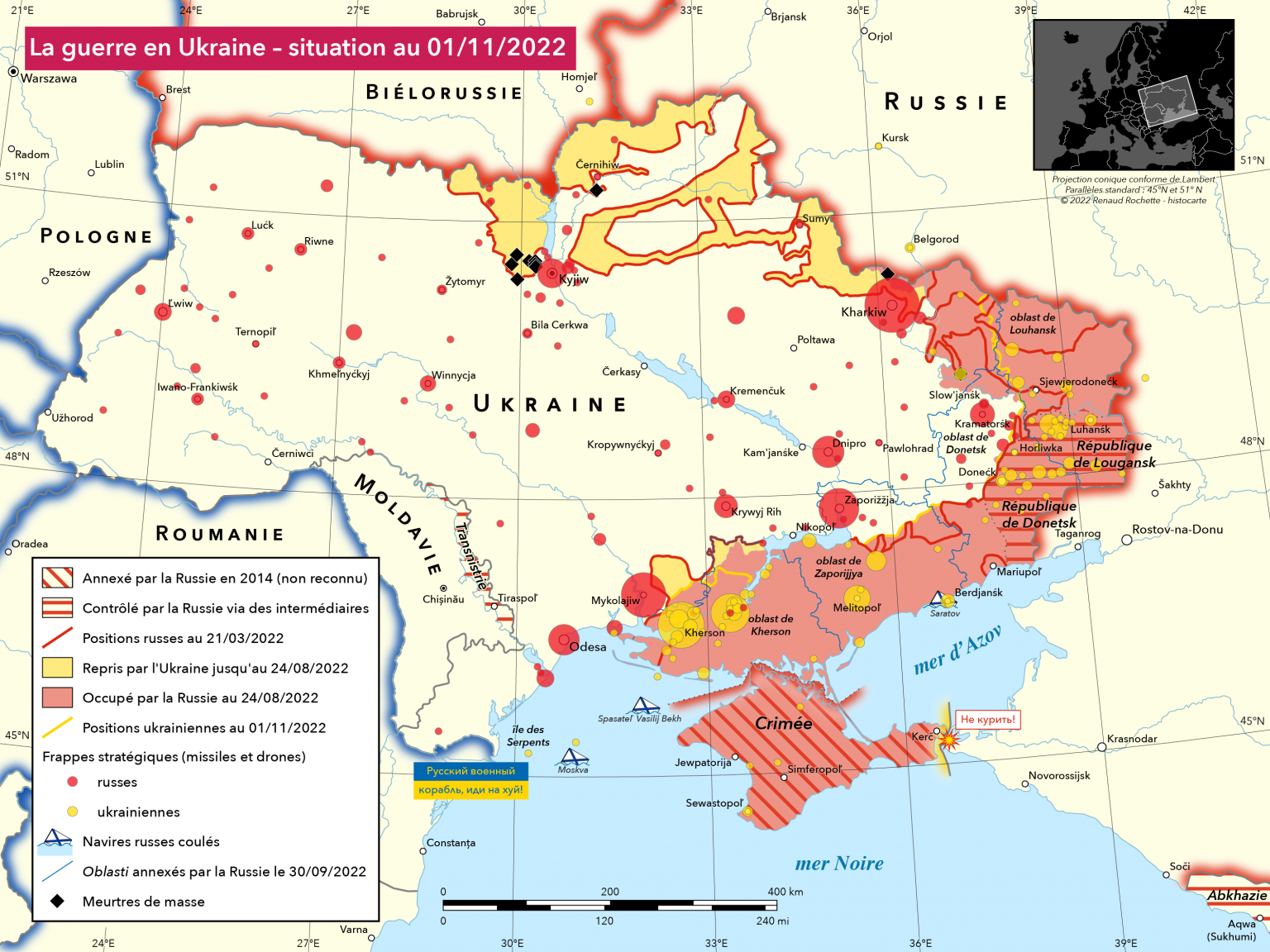 La guerre en Ukraine (situation au 01/11/2022) - Histocarte